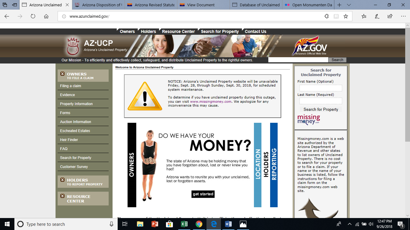 Arizona Unclaimed Money (2024 Guide) | Unclaimedmoneyfinder.org