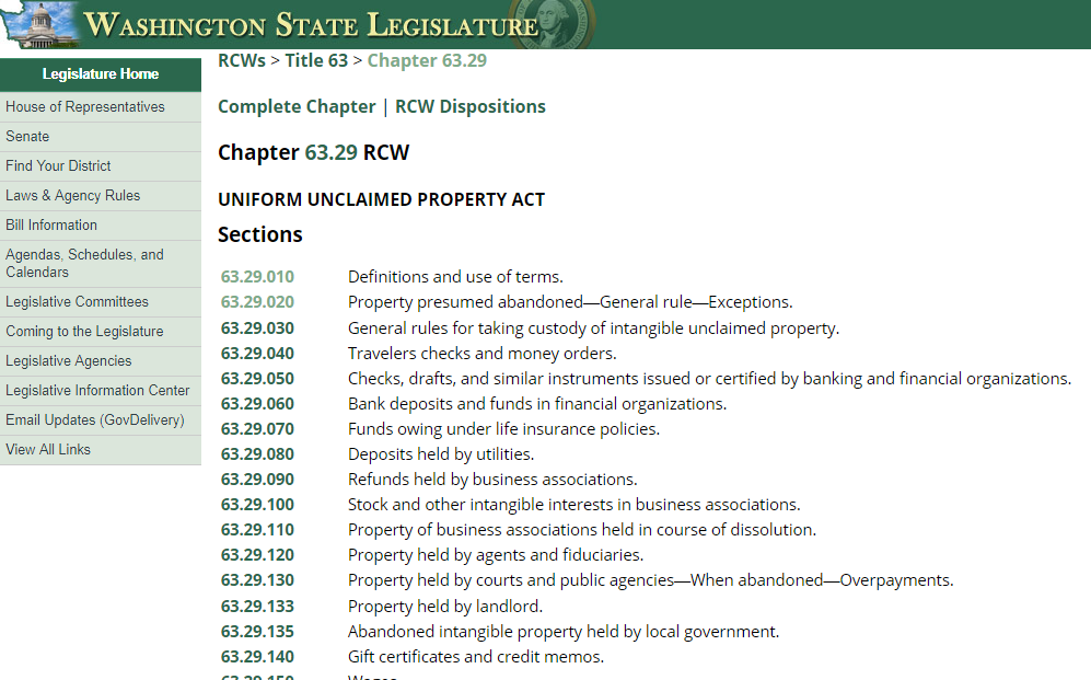 Washington Unclaimed Money (2024 Guide) | Unclaimedmoneyfinder.org