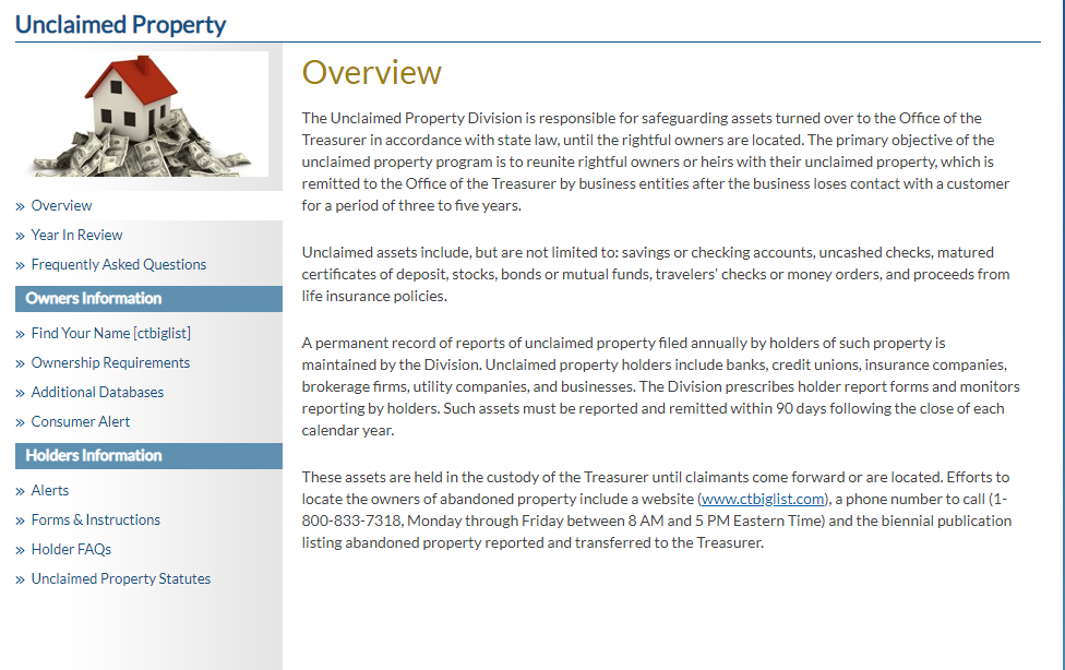 Connecticut Unclaimed Money 2024 Guide